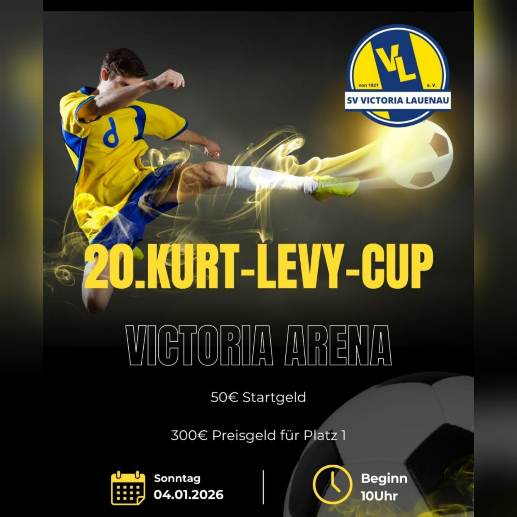 Fußball: Hallenturniere in der Victoria Arena 4.1. / 10.1. / 7.2. und ...